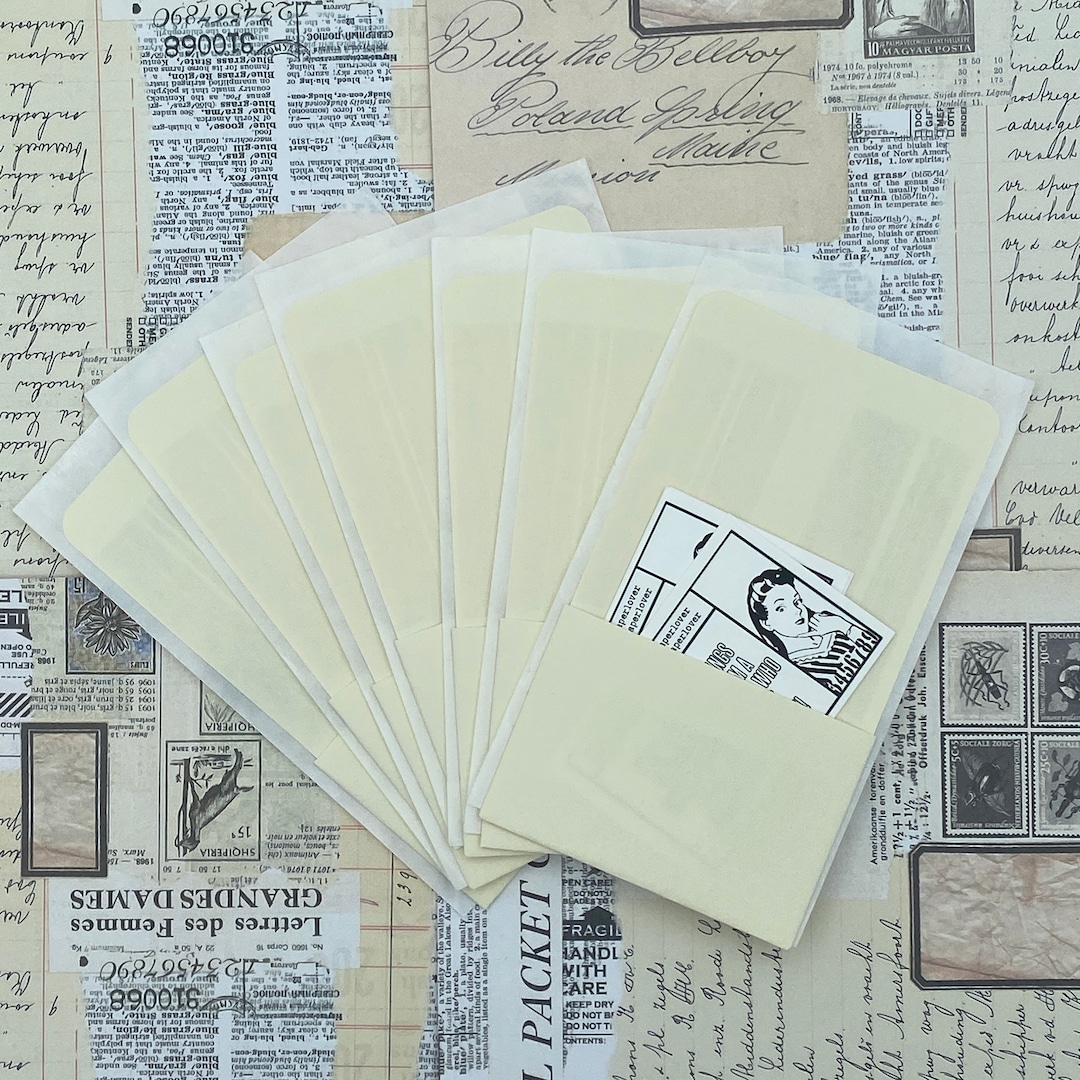 5 Vintage Library Card Pockets, Self-adhesive. - Etsy