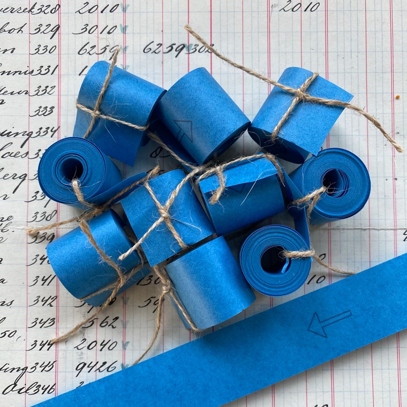 Mini Roll of BLUE Teletype Paper, Morse Code Paper. Vintage 2.5 Cm Wide ...