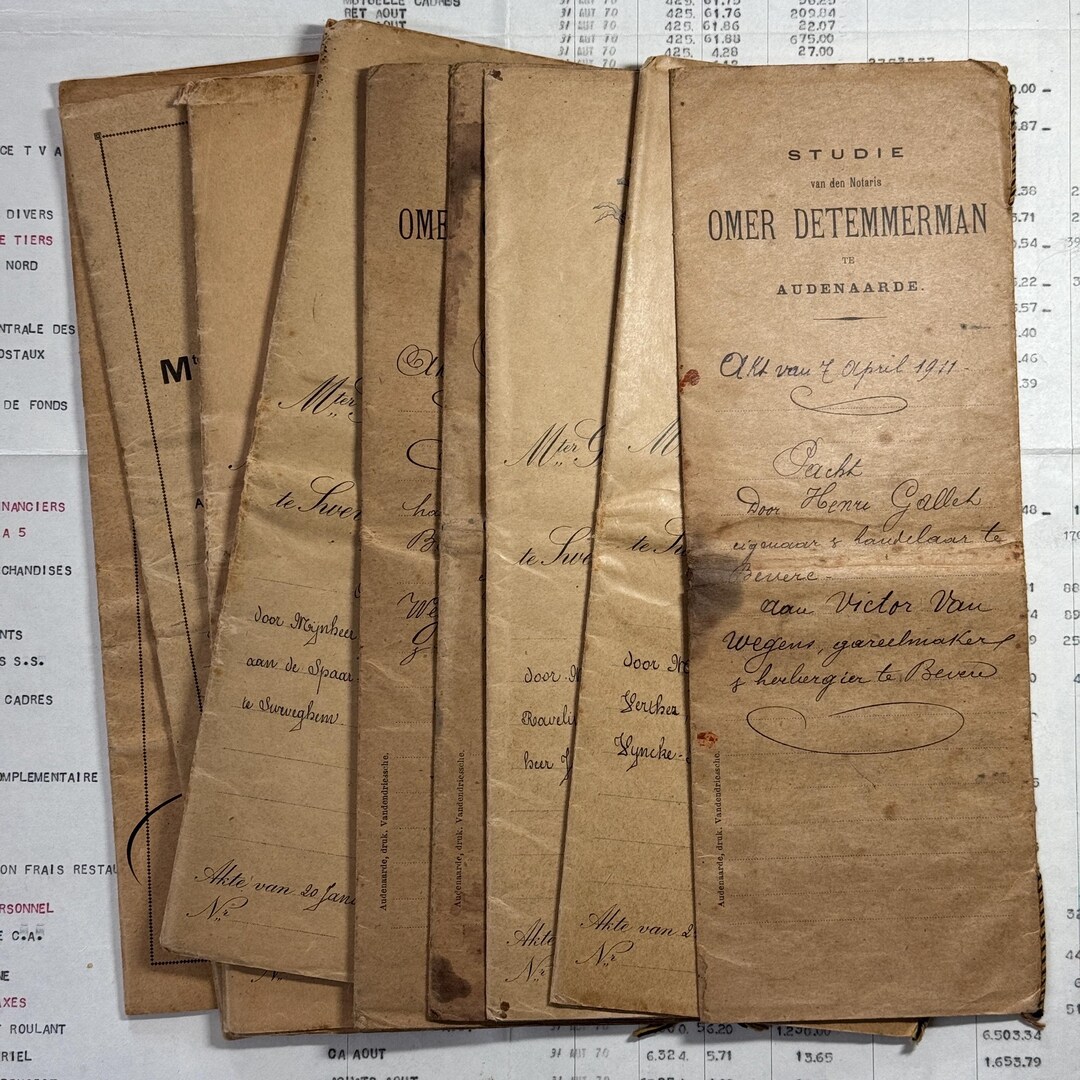Very Old French / Belgium Documents From 1920's-1930's Notary, Will ...