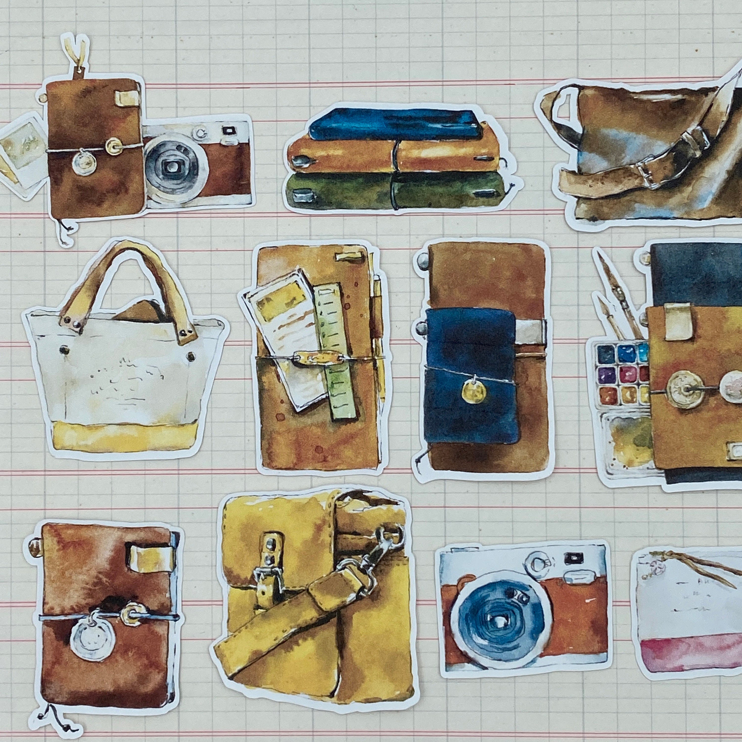 Travelers Notebook Stickers Watercolor Design. - Etsy