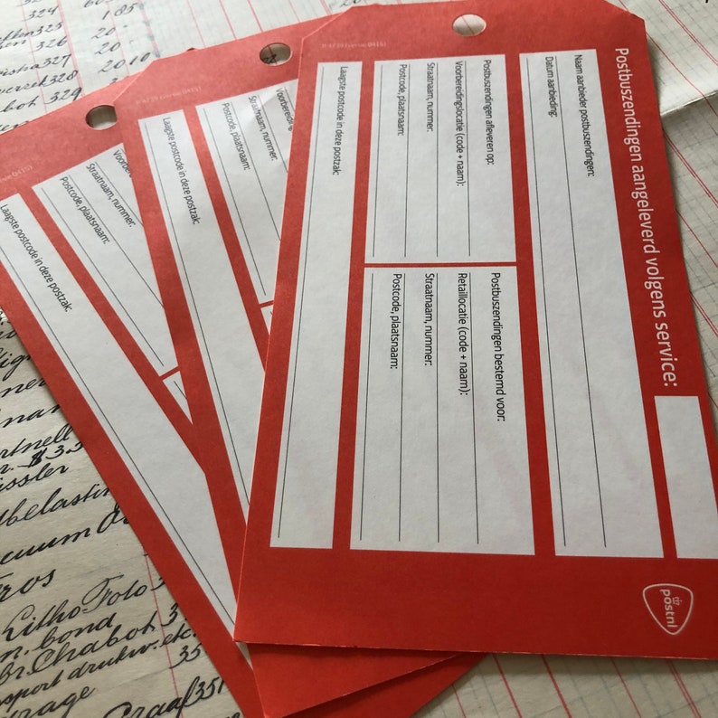 Large Red & Blue Postage Tags Postal Service Labels - Etsy