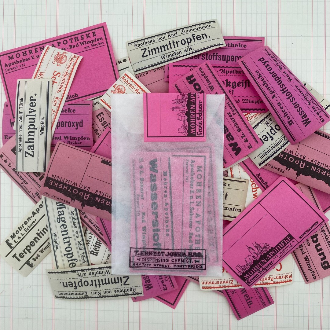 Vintage Pharmacy Labels- Lot of 24 Rare Rubberized Labels Apothecary ...