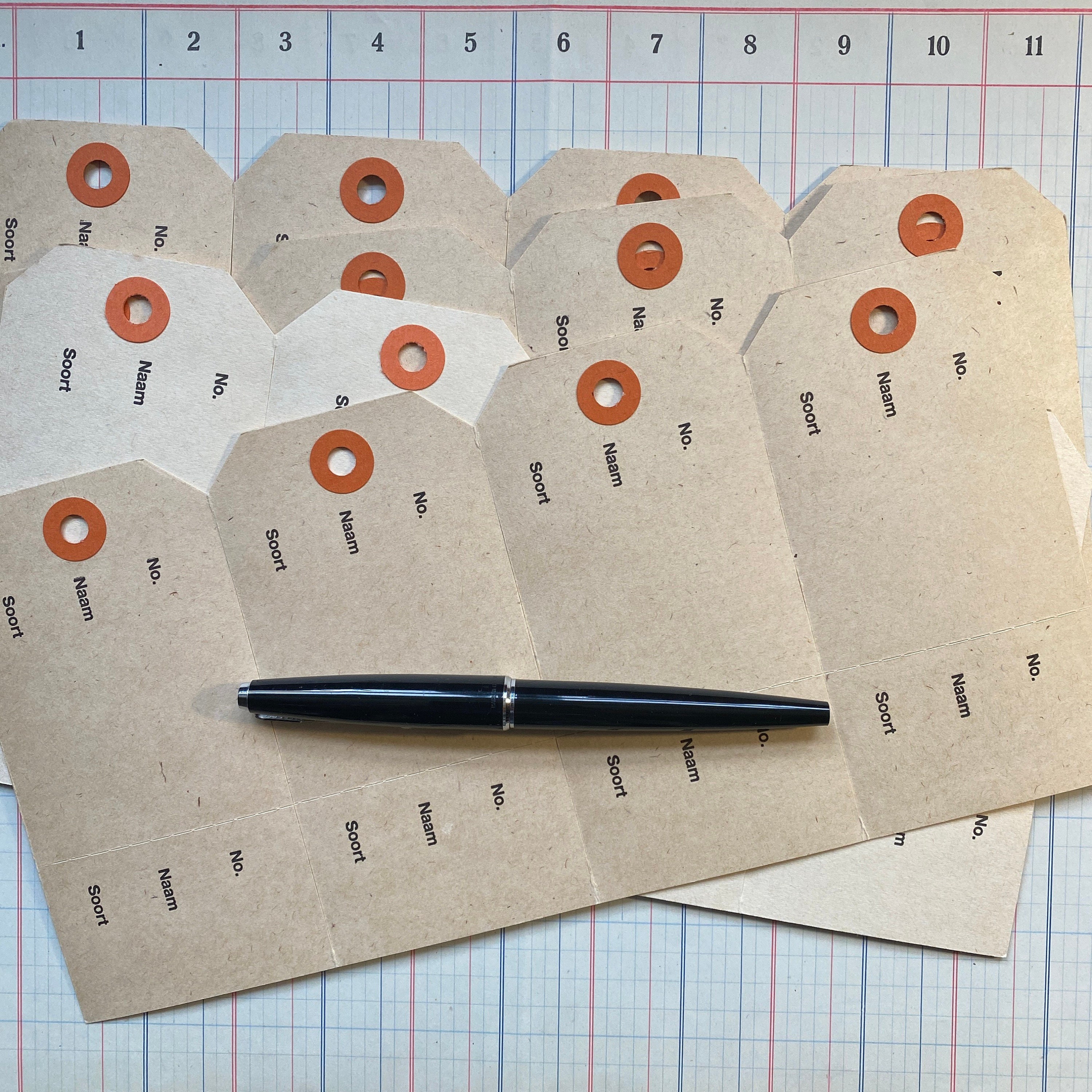 Vintage Dutch Inventory Tags. Set of 4 - Etsy