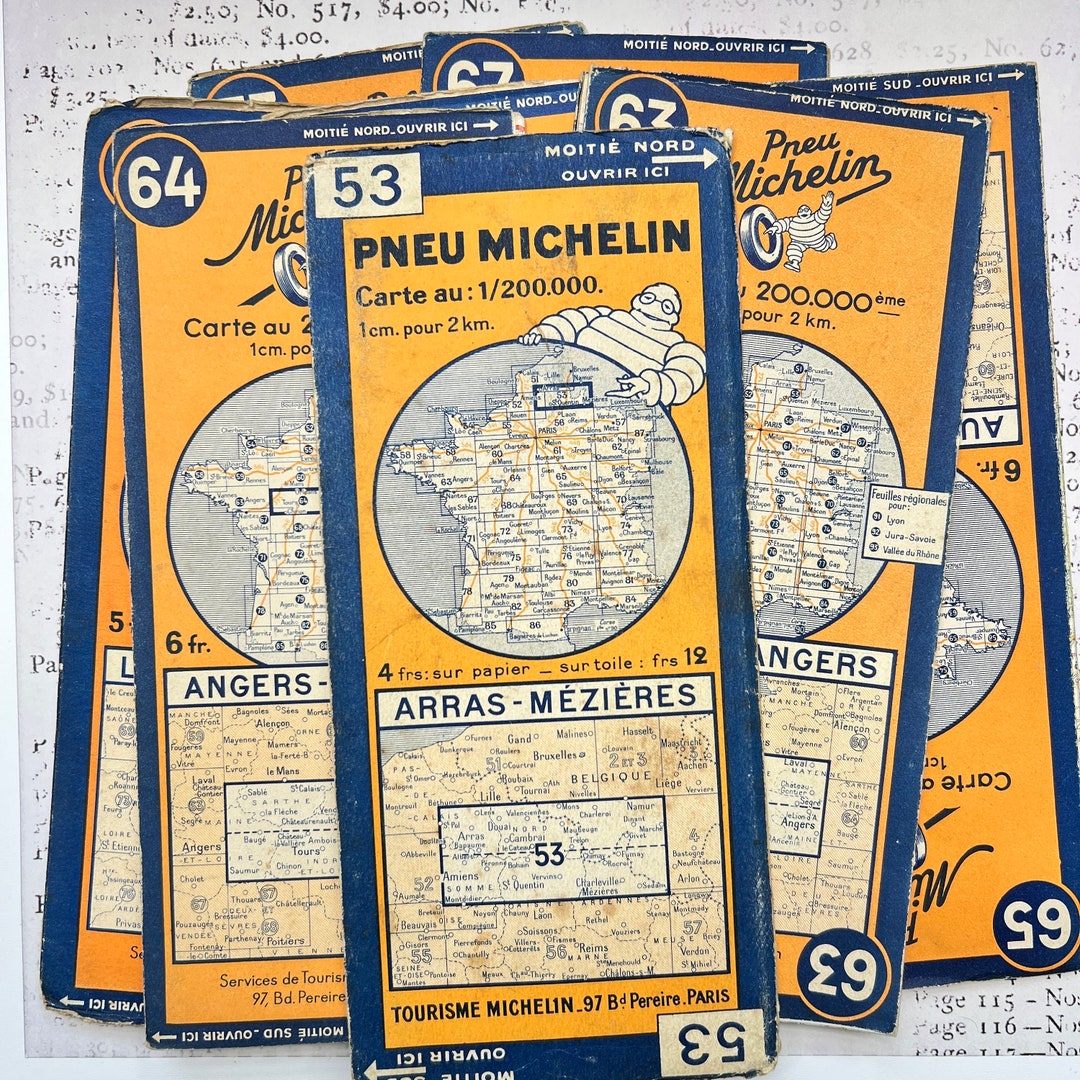 Vintage Michelin Road Maps of France, French Regions Roadmaps - Etsy