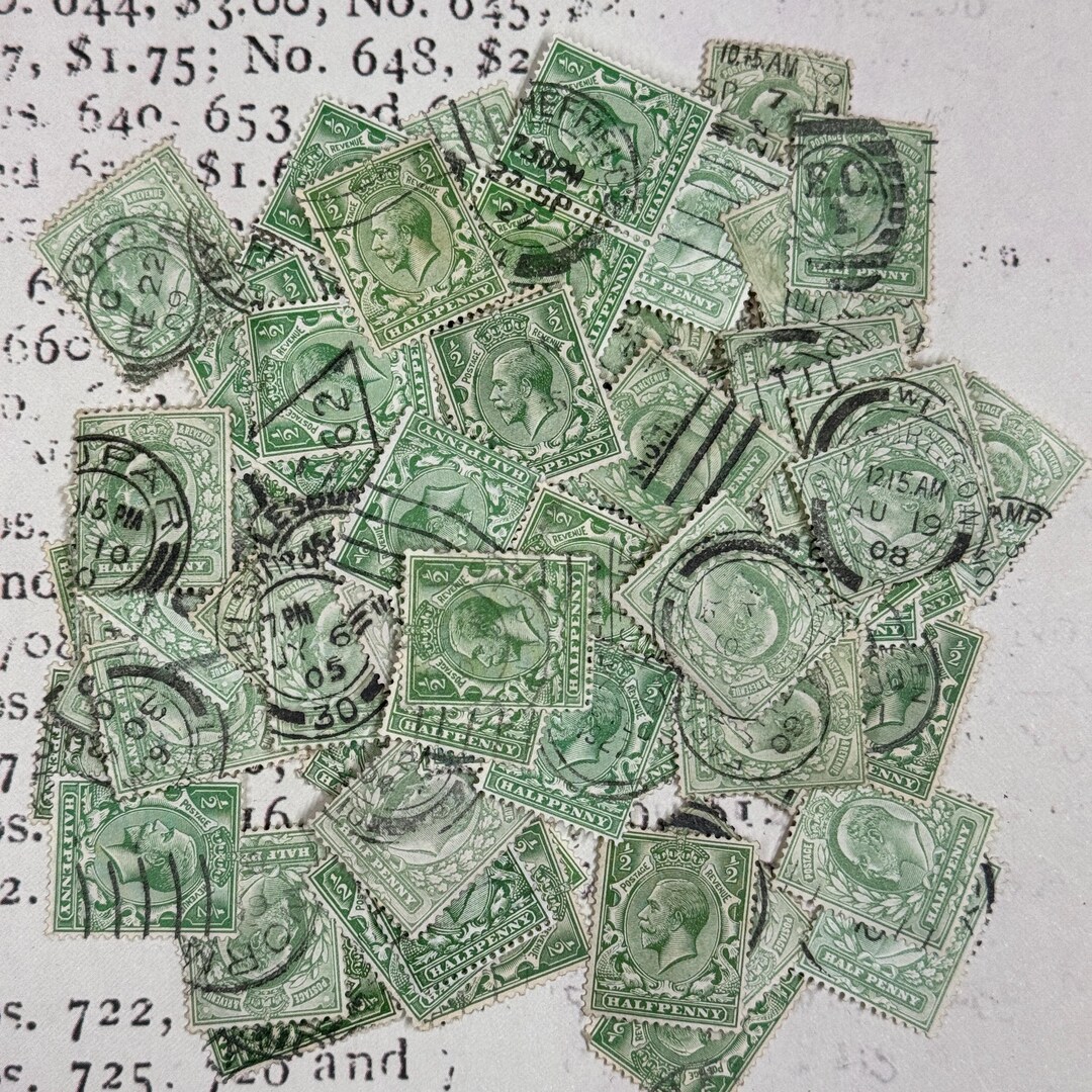 1934-36 Great Britain King George V Half Pence Stamp, Green Used Stamps ...