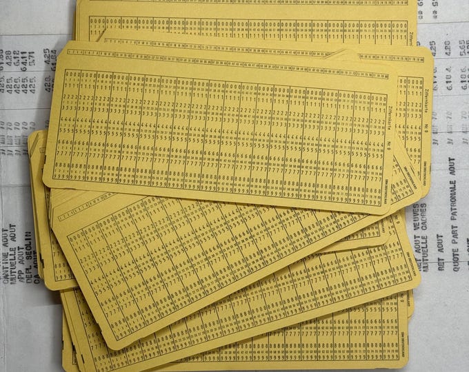 IBM Punch Cards - Vintage Yellow Data Storage Cards, Computer - Etsy