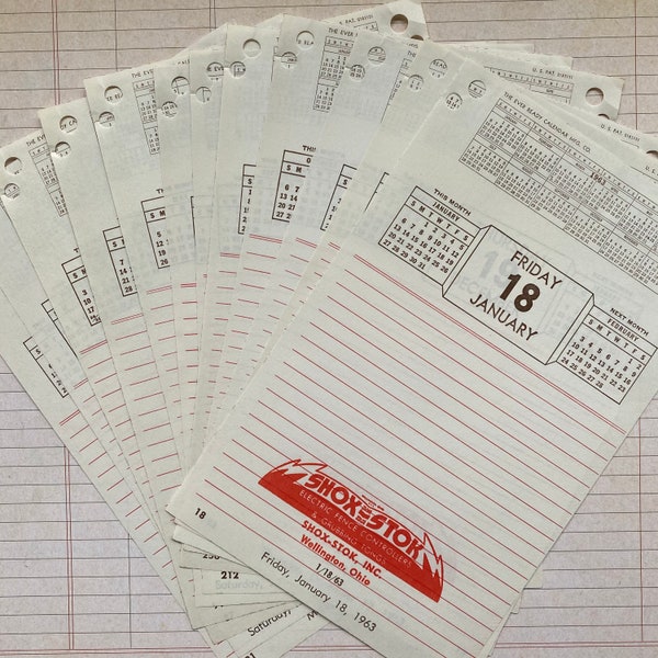 1963 Calendar - Etsy