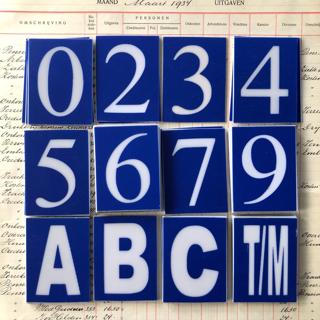 Vintage Blue Acrylic/plastic Number & Letter Signs - Etsy