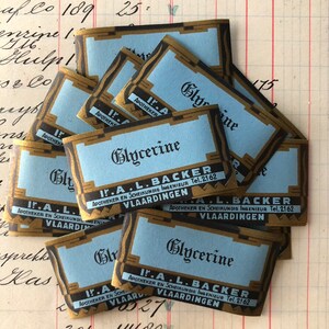 Vintage Pharmacy Glycerin Labels - Rare Gummed Labels Apothecary ...