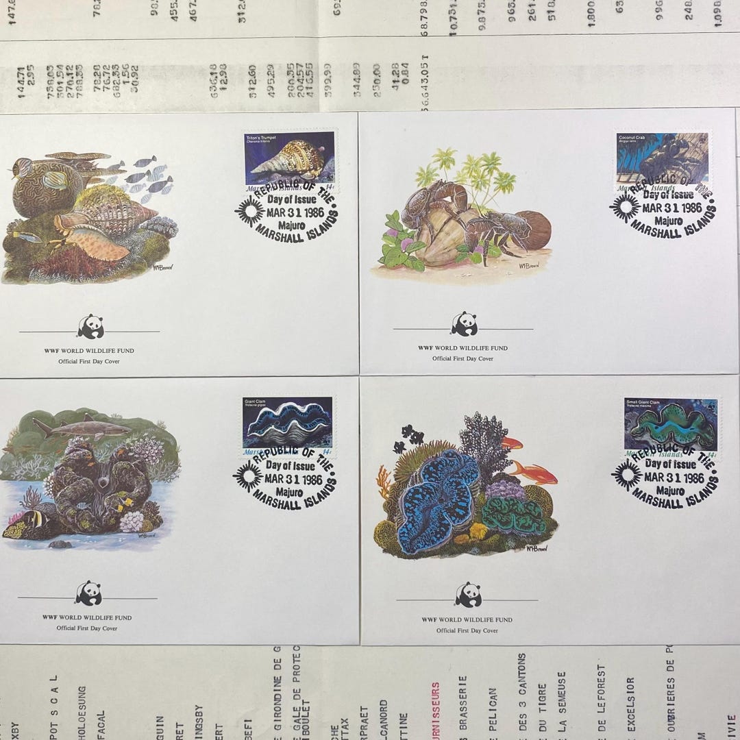 Beautiful WWF Envelopes With Matching Stamps. Set of 4 Official First ...