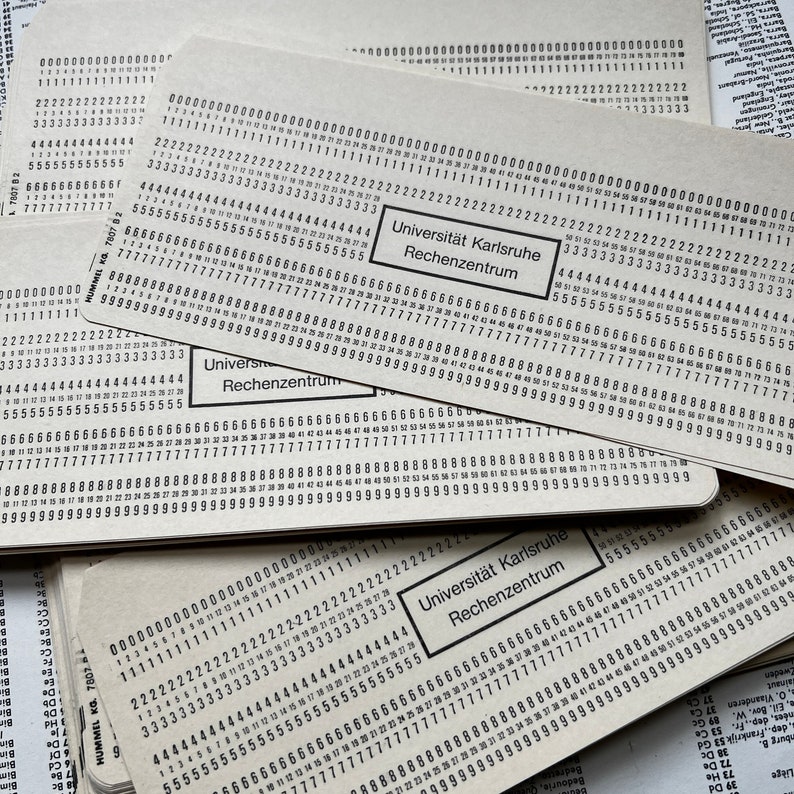 IBM Mainframe Punch Cards - University of Karlsruhe - Etsy