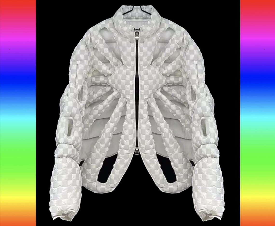 Skeleton Structural Puffer Jacket Jacket Shell / Vest ( Handmade ) 5 ...