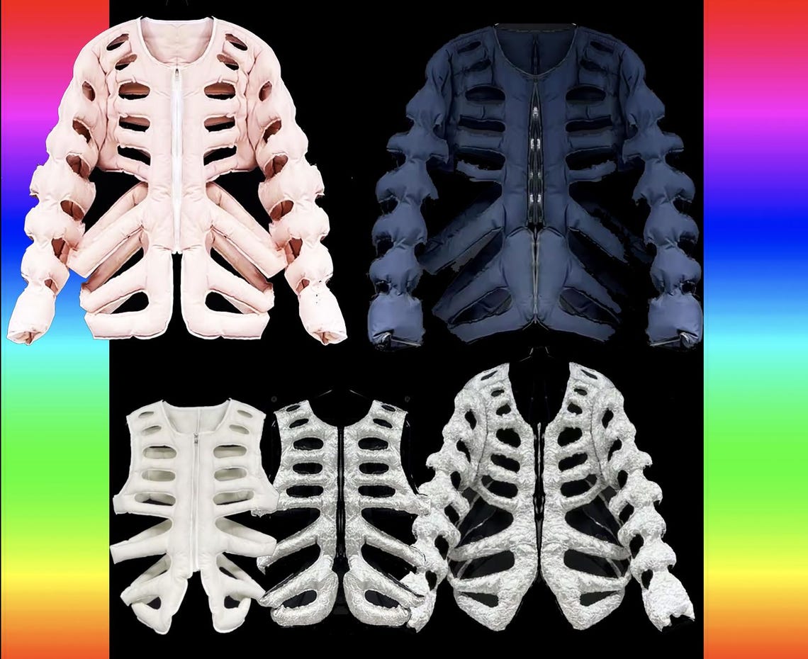 Skeleton Structural Puffer Jacket Jacket Shell / Vest ( Handmade ) 5 ...