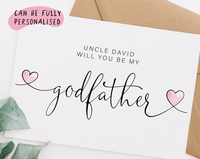 Will You Be My Ninong Card Personalized Card Ninong Godfather Proposal ...