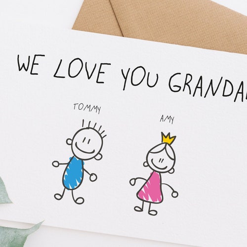 Super Grandad Grandad Fathers Day Card Personalised Birthday Etsy