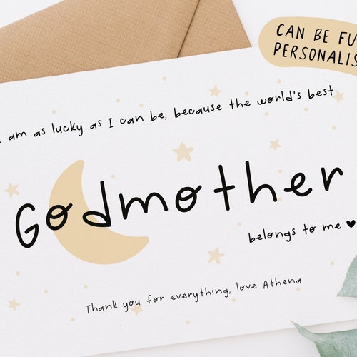 Personalised Thank You For Being My Godmother Card Godfather Etsy Uk