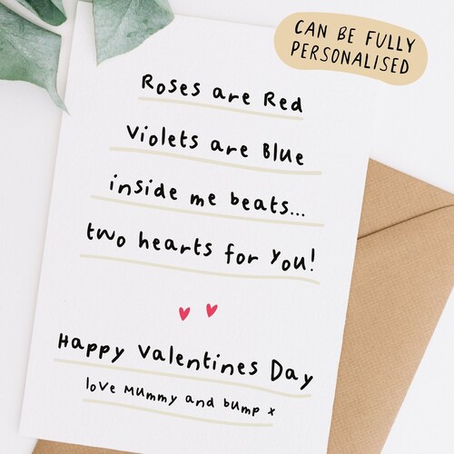 Valentine's Day Card From the Bump Valentines Day Card - Etsy