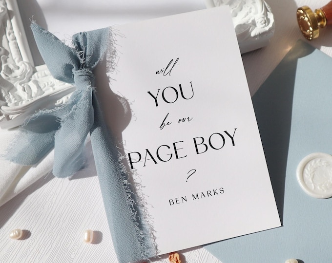 Personalised Page Boy Proposal Card 'will You Be Our Page Boy' Page Boy ...