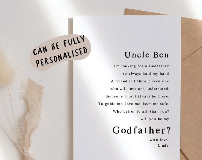 Will You Be My Ninong Card Personalized Card Ninong Godfather Proposal ...