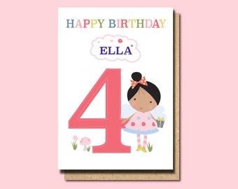 4th birthday card | Etsy
