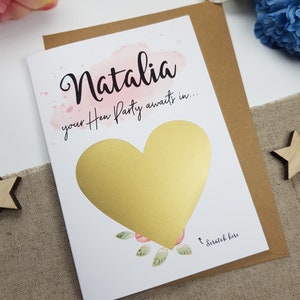 Hen do Surprise card scratch Hen do Card Hen party surprise | Etsy