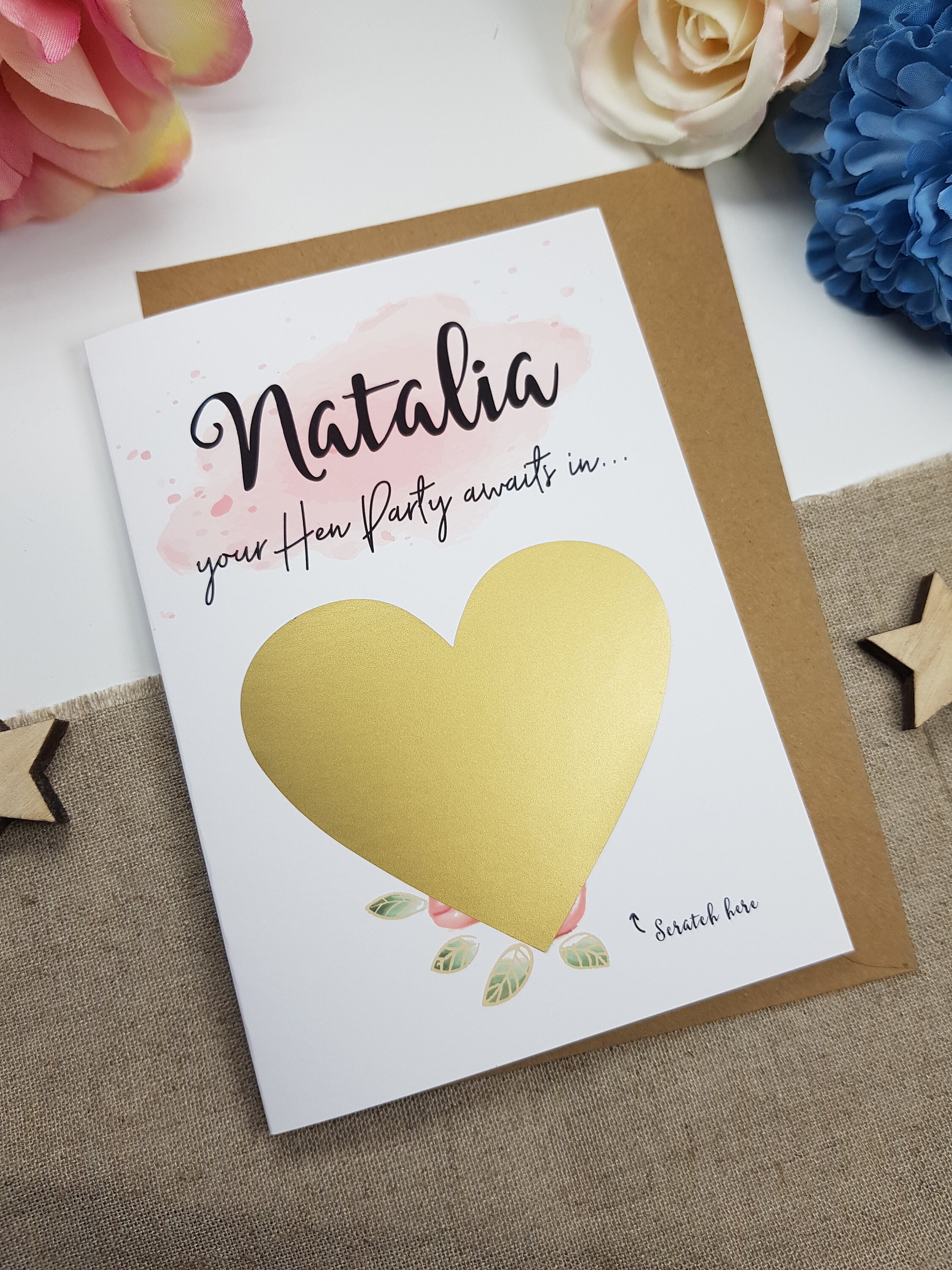Hen do Surprise card scratch Hen do Card Hen party surprise | Etsy