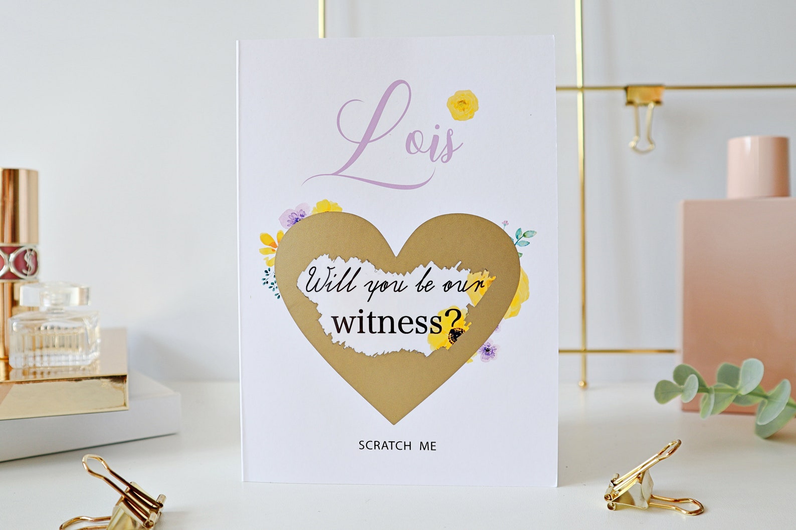 Will you be our witness card witness proposal card flower | Etsy