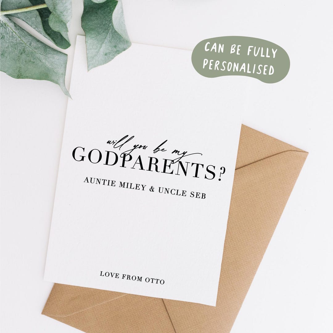 Godparents Card, Will You Be My Godparents Card, Godparents Proposal ...