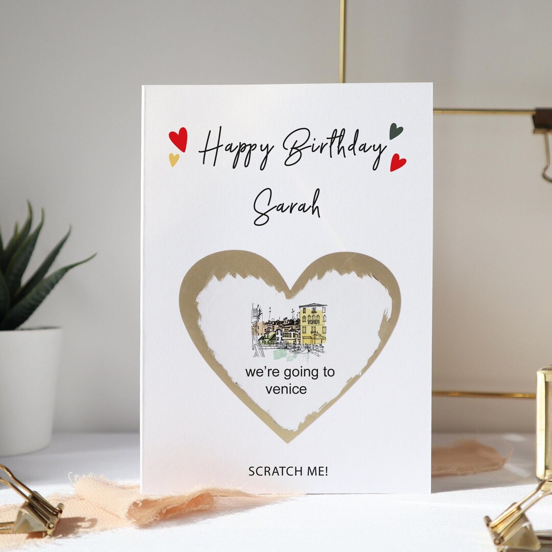 You're Going to Venice Card, Birthday Scratch Card, Anniversary Scratch ...