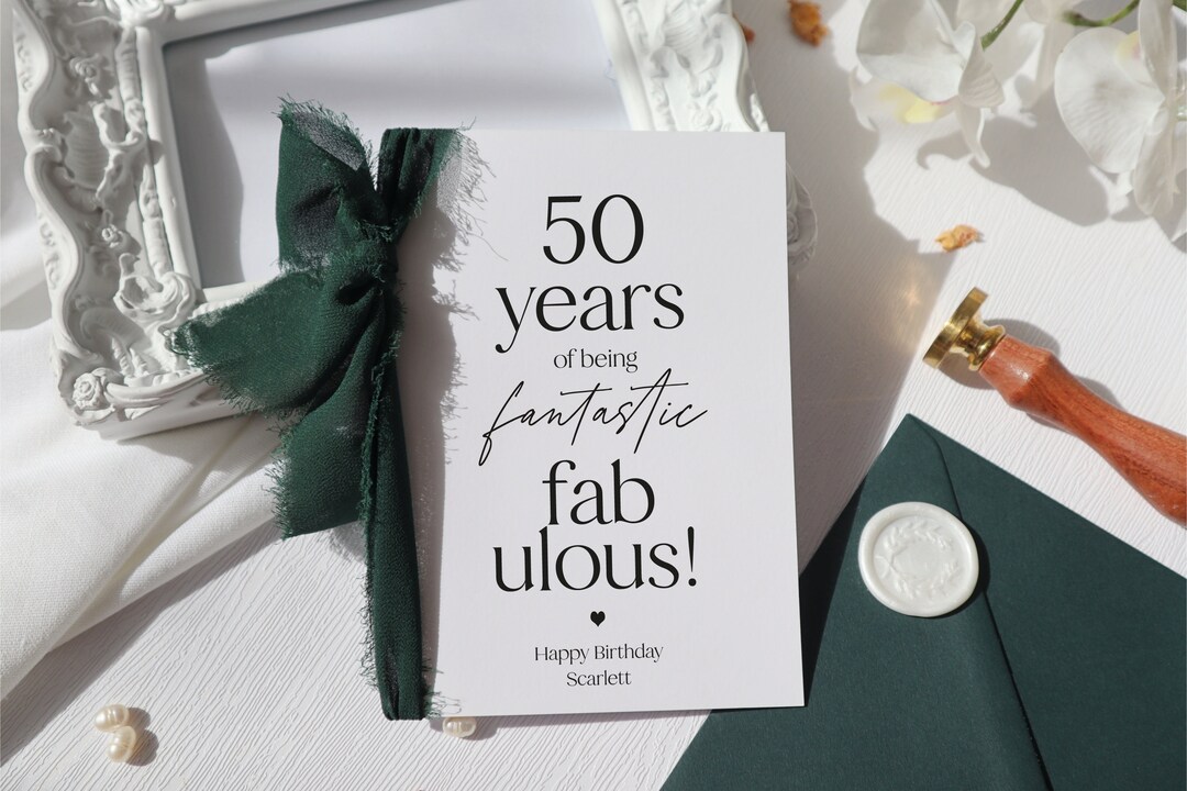 Personalised Friend 50th Birthday Card, 50th Birthday Card for Her ...