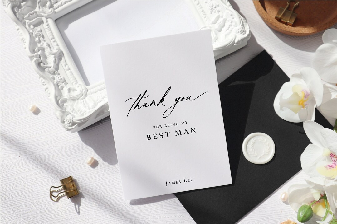 Personalised Best Man Thank You Card, Thank You for Being My Best Man ...