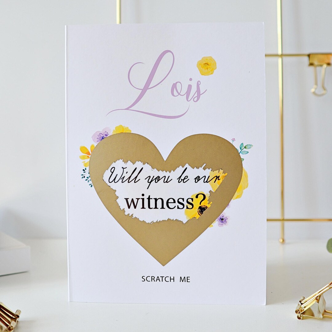 Will You Be Our Witness Card, Witness Proposal Card, Flower Girl ...