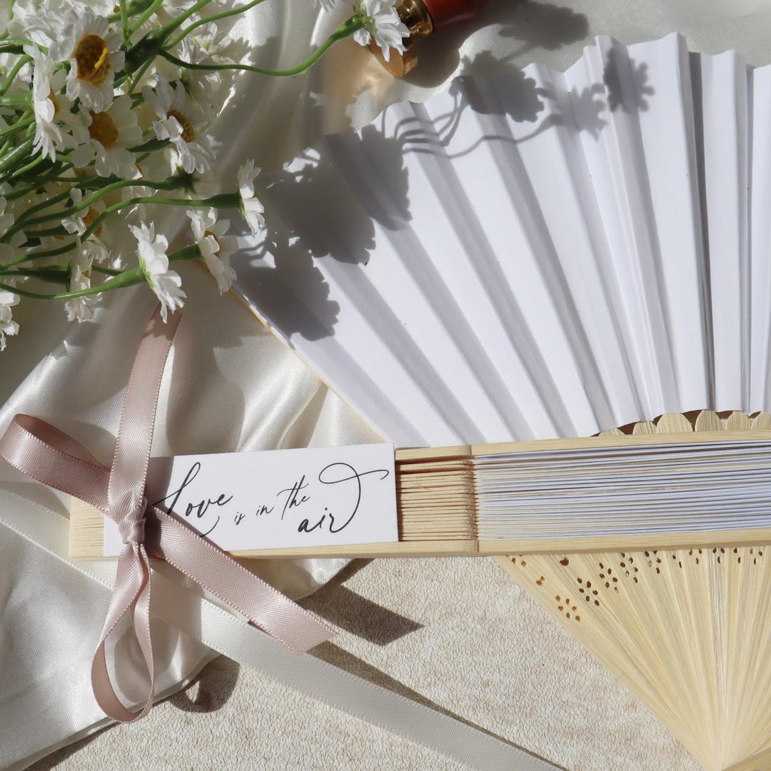 Guests Wedding Fans, Wedding Hand Fan, Guest Wedding Favours, Minimal ...