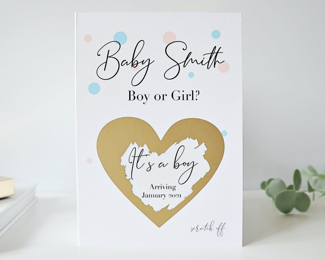 Gender Reveal Card Gender Reveal Scratch Card Gender Reveal | Etsy UK