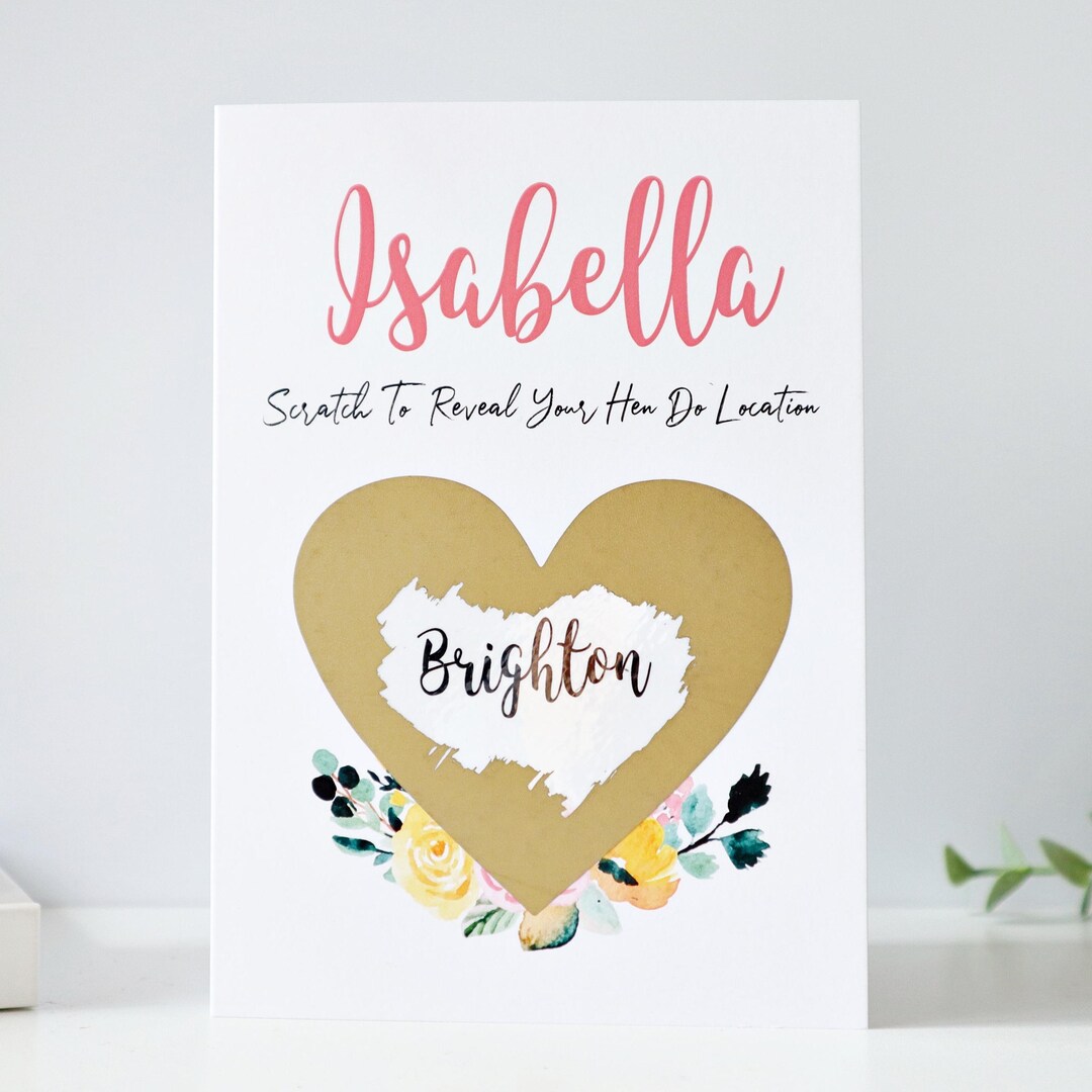 Hen Do Surprise Card Scratch, Card for Bride to Be, Hen Night ...