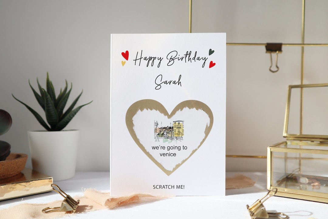 You're Going to Venice Card, Birthday Scratch Card, Anniversary Scratch ...