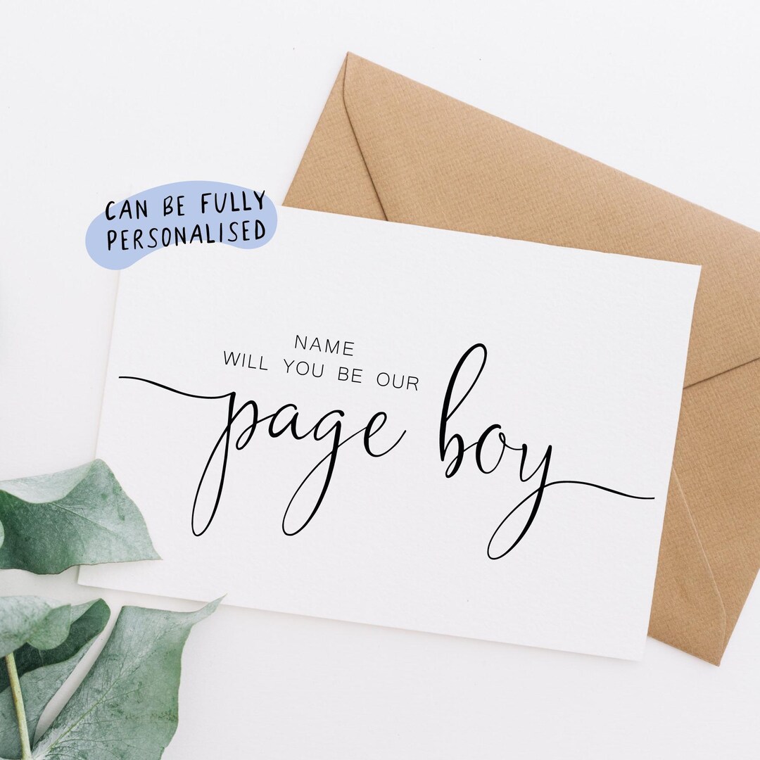 Page Boy Proposal Card, Personalised Page Boy Card, Will You Be Our ...