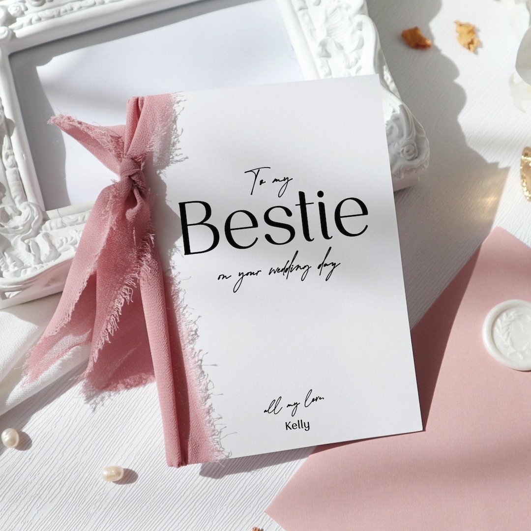 To My Bestie Wedding Card, to My Best Friend on Your Wedding Day Card ...
