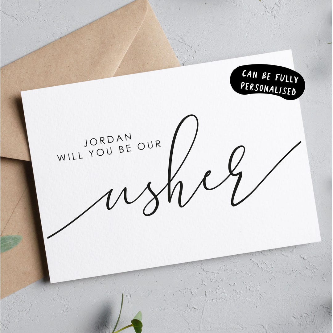 Personalised Usher Proposal Card, Will You Be Our Usher Card, Wedding ...