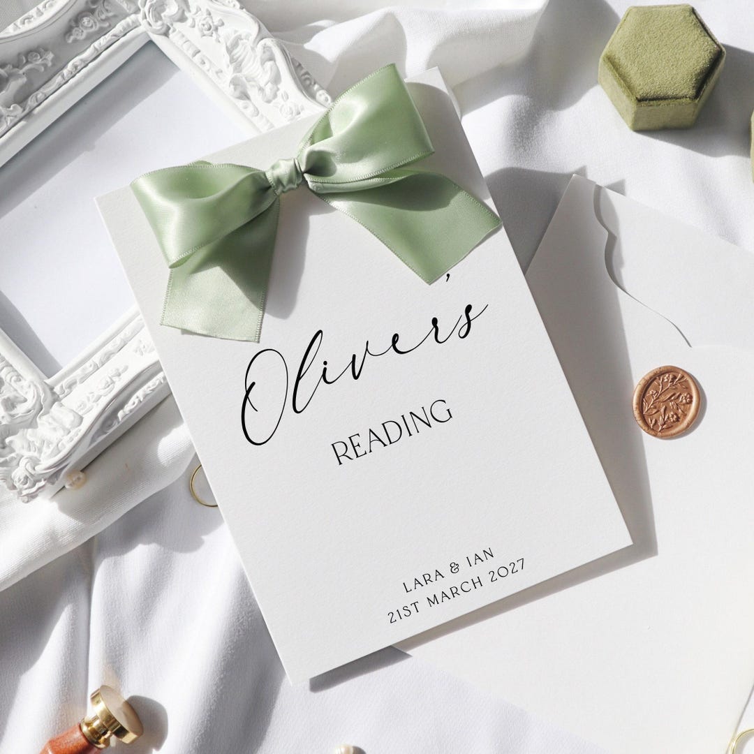 Wedding Reading Card, Reader Wedding Card, Personalised Reading Card ...