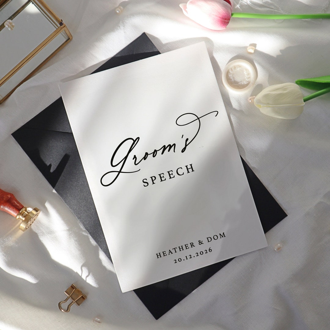 Personalised Wedding Speech Card, Personalised Groom's Speech Card ...