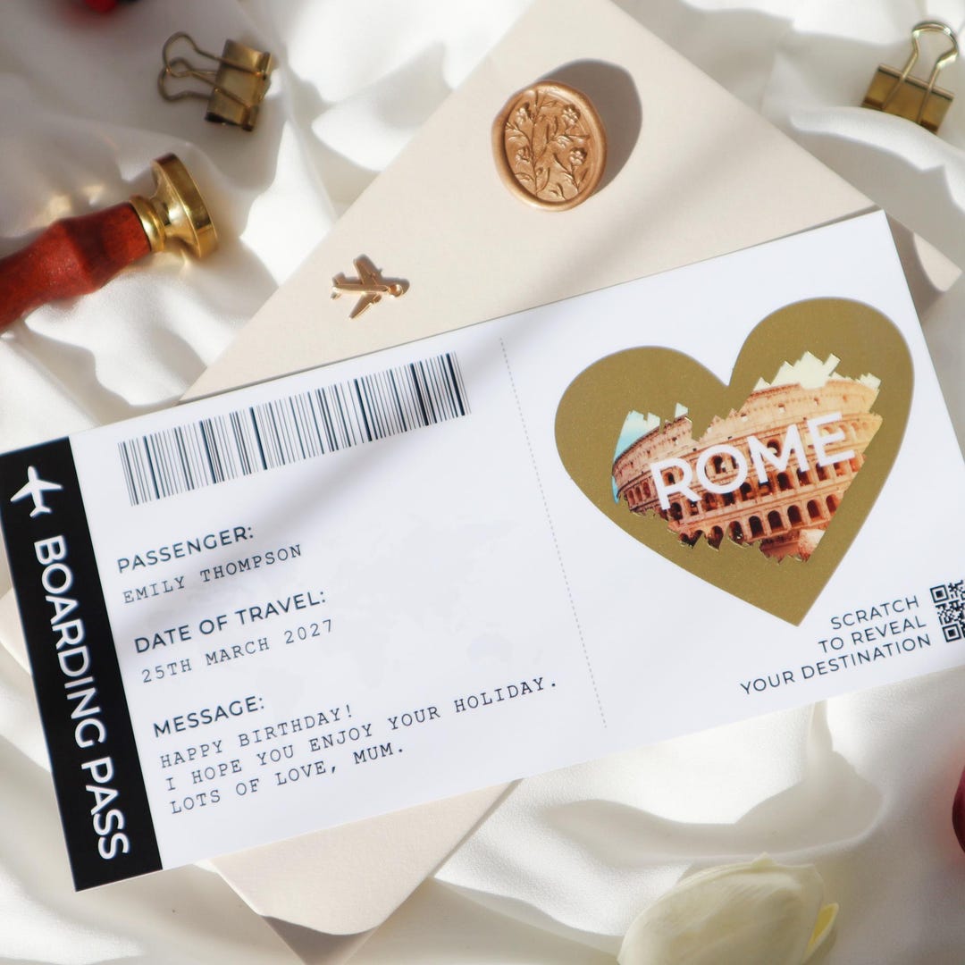 Rome Scratch Reveal Card, You're Going to Rome Card, Personalised ...