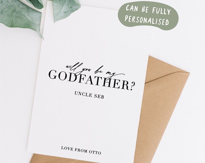 Will You Be My Ninong Card Personalized Card Ninong Godfather Proposal ...