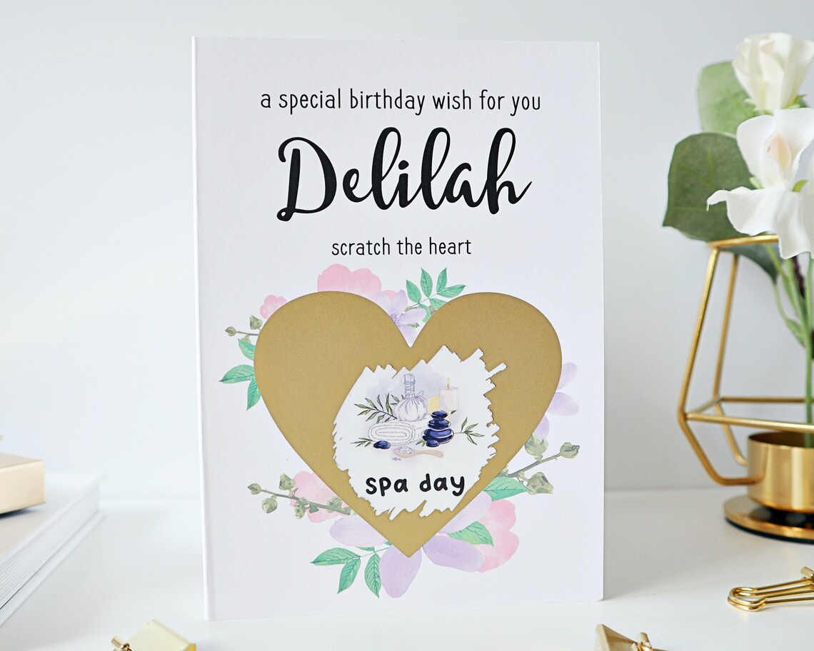 Spa Day Birthday Card Birthday Present Scratch Card Spa Day - Etsy UK