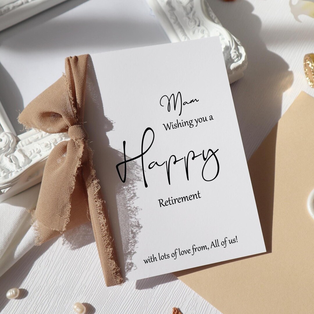 Mum Retirement Card Personalised, Happy Retirement Card for Mum, Mam ...