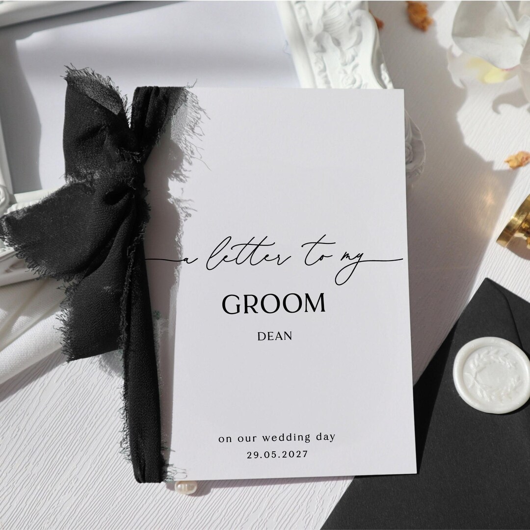 Wedding Letter to Groom Card, Personalised Love Letter, Wedding Day ...