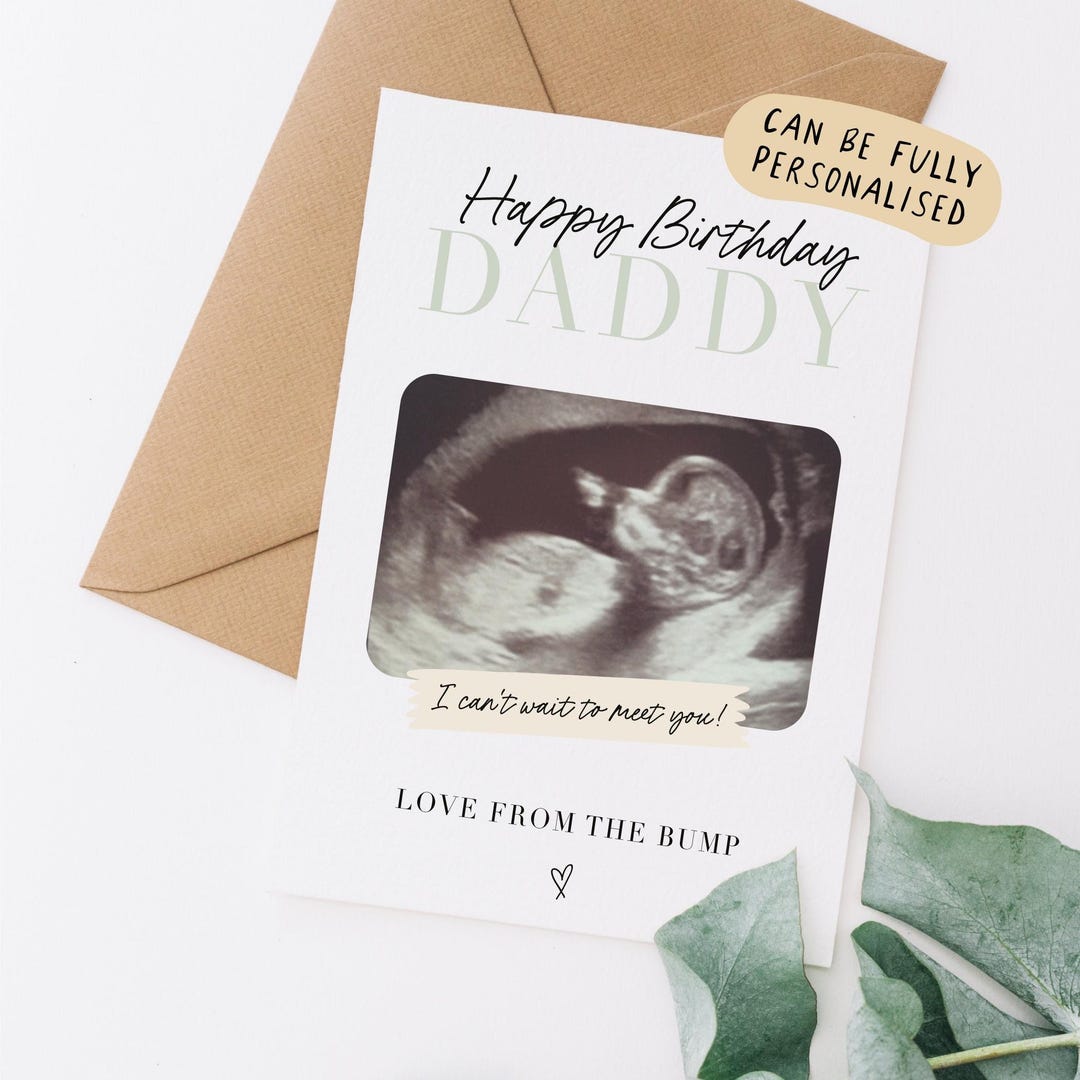 Birthday Card From the Bump, Personalised Birthday Card for Daddy ...
