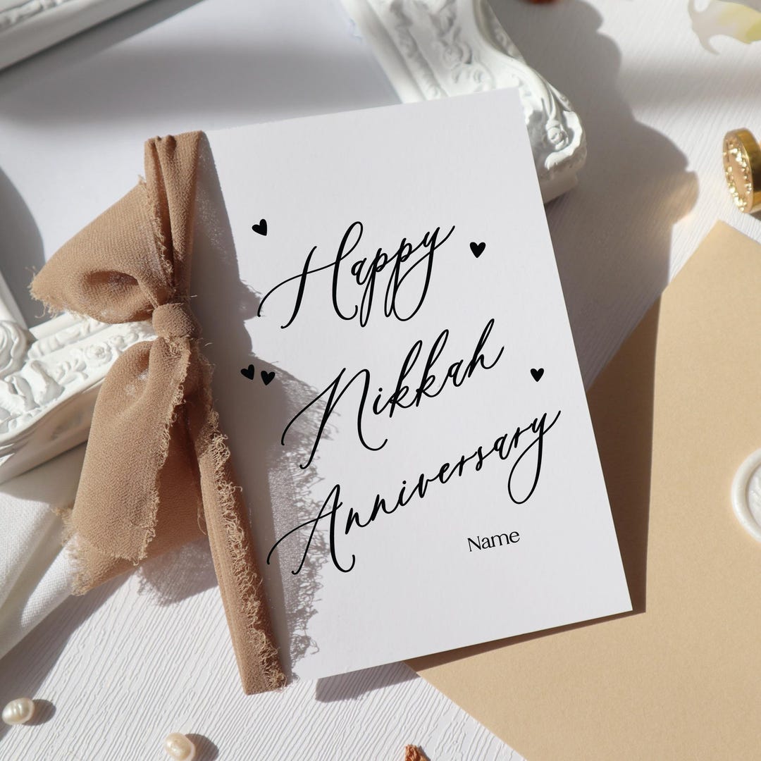 Nikkah Anniversary Card, Happy Nikkah Anniversary Card, Happy Wedding ...