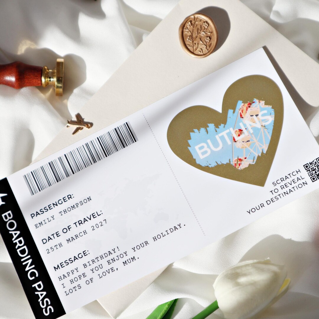 Butlins Scratch Reveal Card, Birthday Scratch Card, Personalised ...