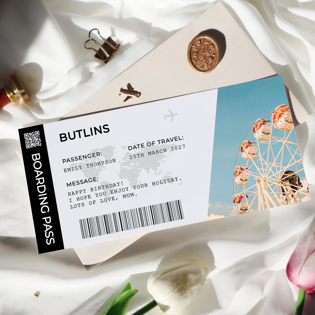 Butlins Holiday Reveal Gift, You're Going to Butlins Card, Personalised ...